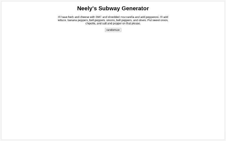 Neely's Subway Generator
