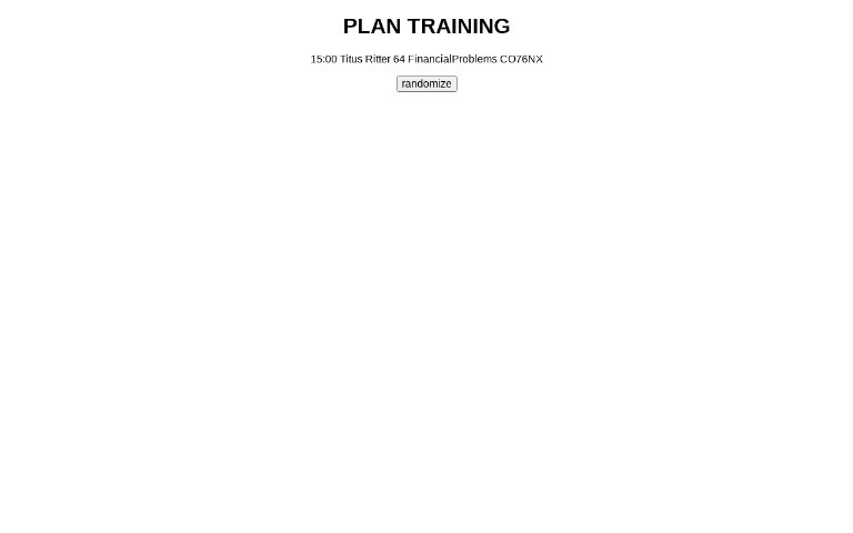 PLAN TRAINING ― Perchance Generator