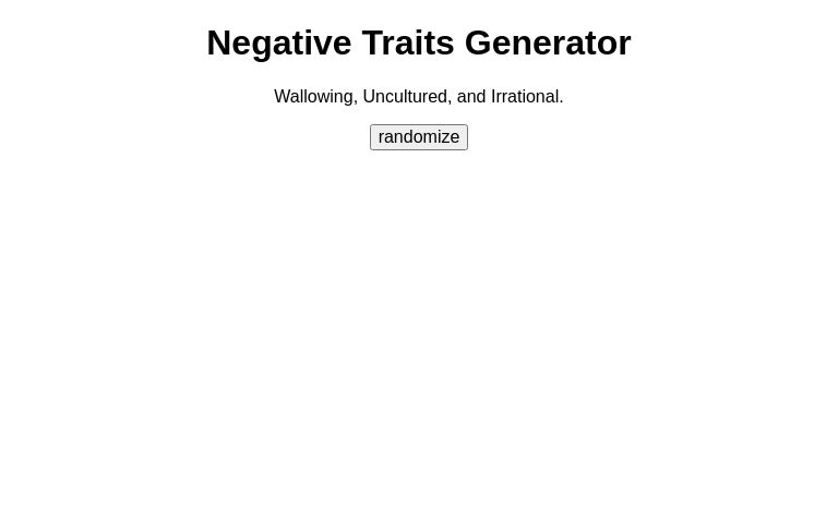 Negative Traits Generator