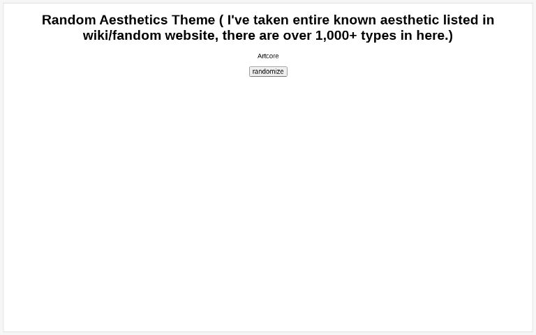 Random Aesthetics Theme ( I've taken entire known aesthetic listed in ...