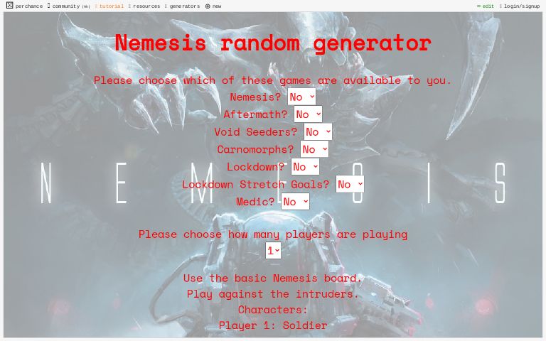 Nemesis random generator