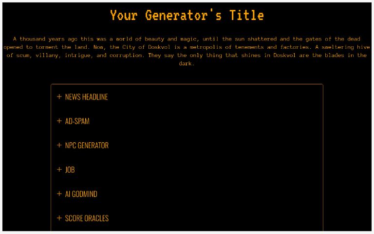 𝓡 ― Perchance Generator