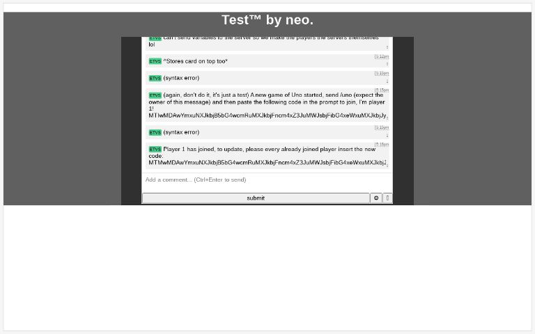 Test™ by neo. ― Perchance Generator