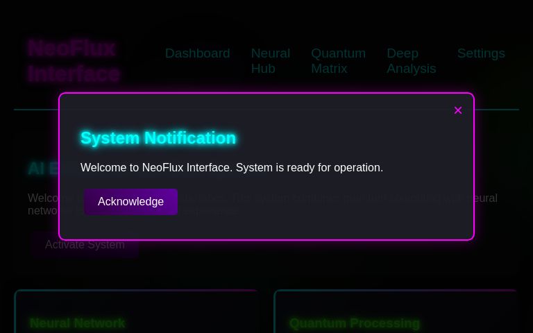 NeoFlux Interface ― Perchance Generator