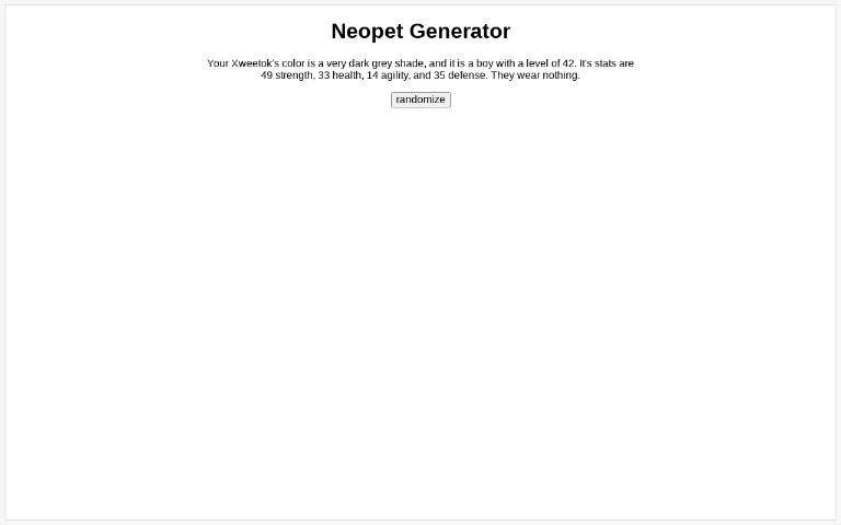 Neopet Generator