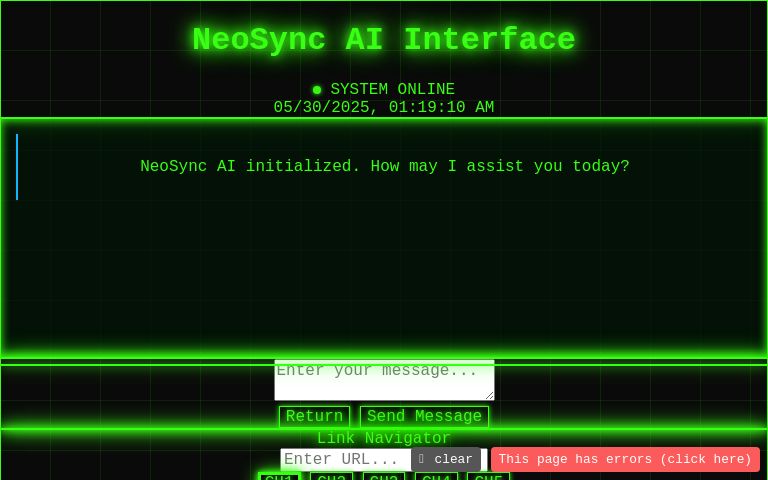 NeoSync AI Interface ― Perchance Generator