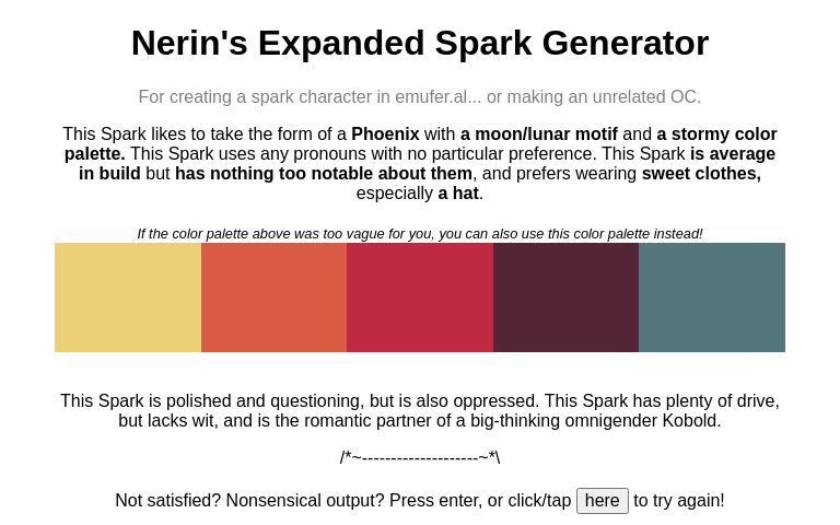 Nerin's Expanded Spark Generator