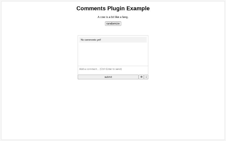 Comments Plugin Example