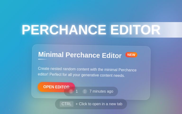 PERCHANCE EDITOR ― Perchance Generator
