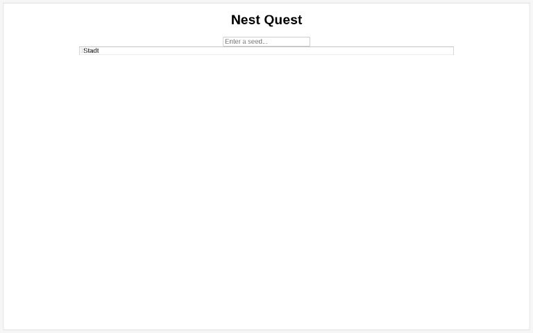Nest Quest ― Perchance Generator