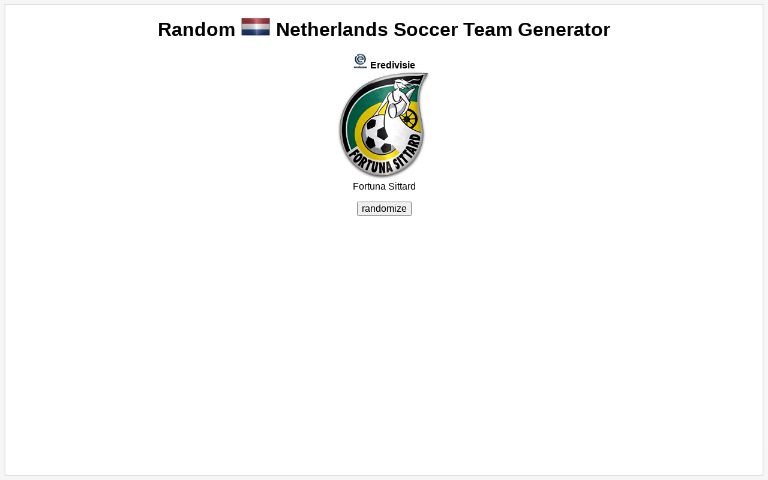 Random Netherlands Soccer Team Generator