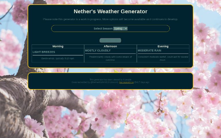 Nether's Weather Generator