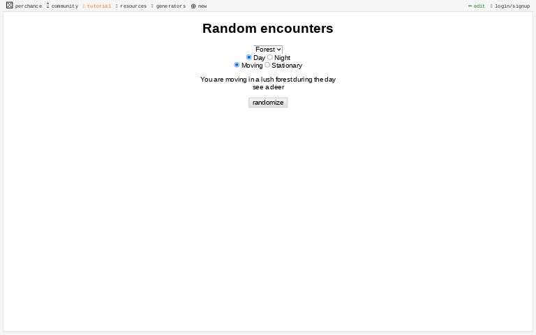 Random encounters ― Perchance Generator