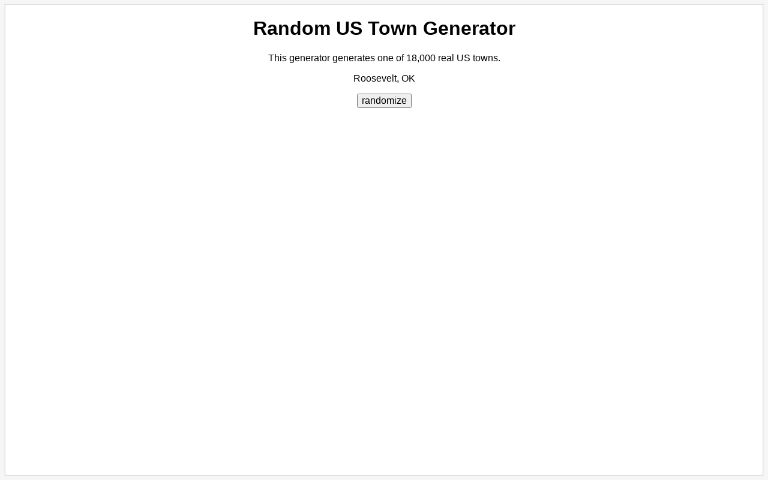Random US Town Generator