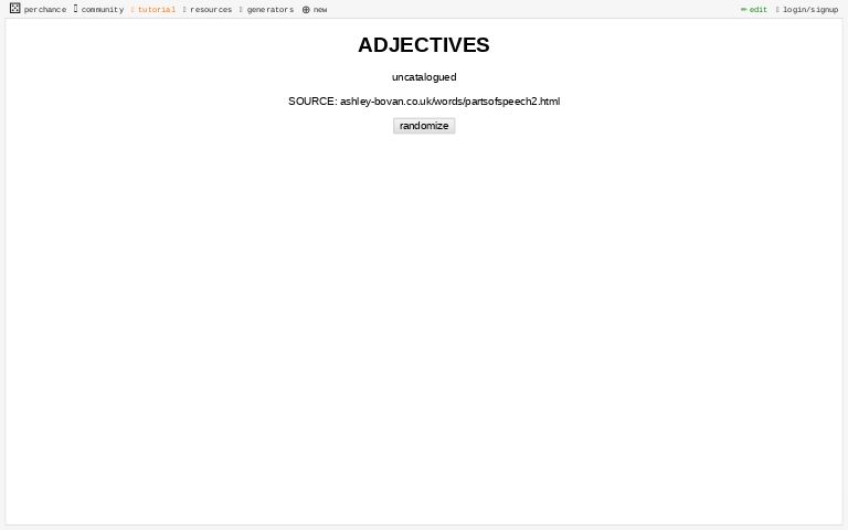 ADJECTIVES ― Perchance Generator