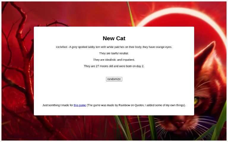New Cat ― Perchance Generator