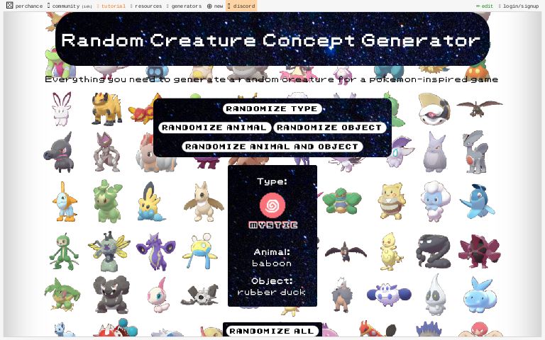 Random Creature Concept Generator