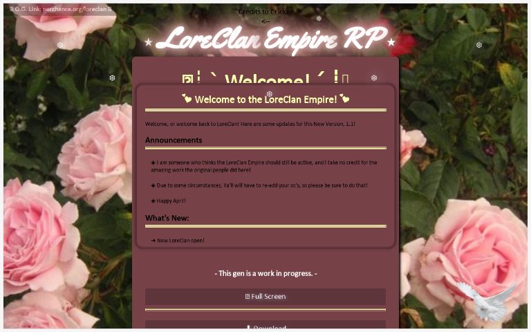 LoreClan RP ⚜️🌒 ― Perchance Generator