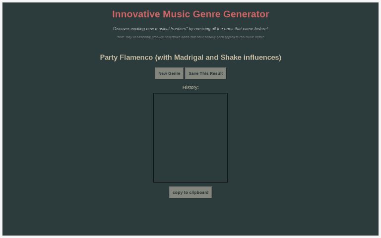 Innovative Music Genre Generator
