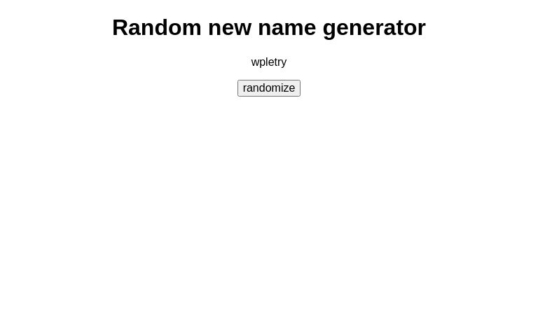 Random new name generator