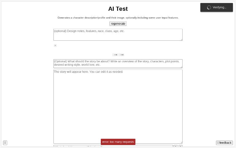 AI Test ― Perchance Generator