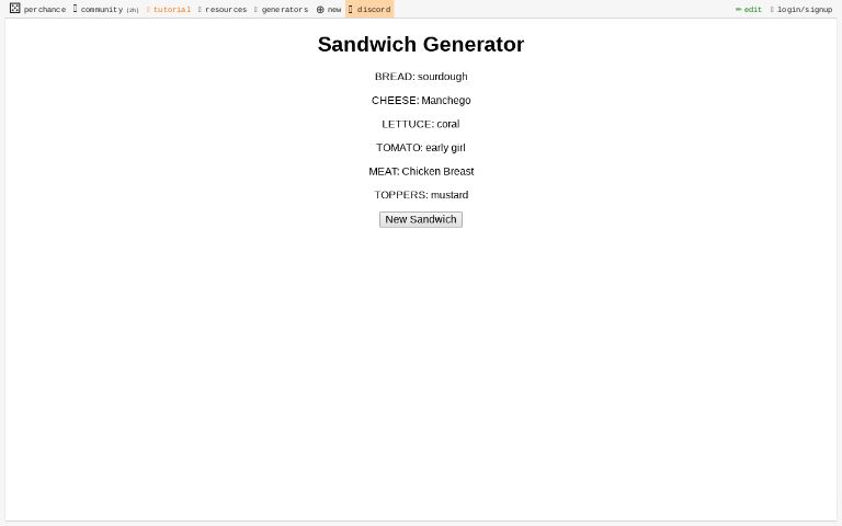 Sandwich Generator
