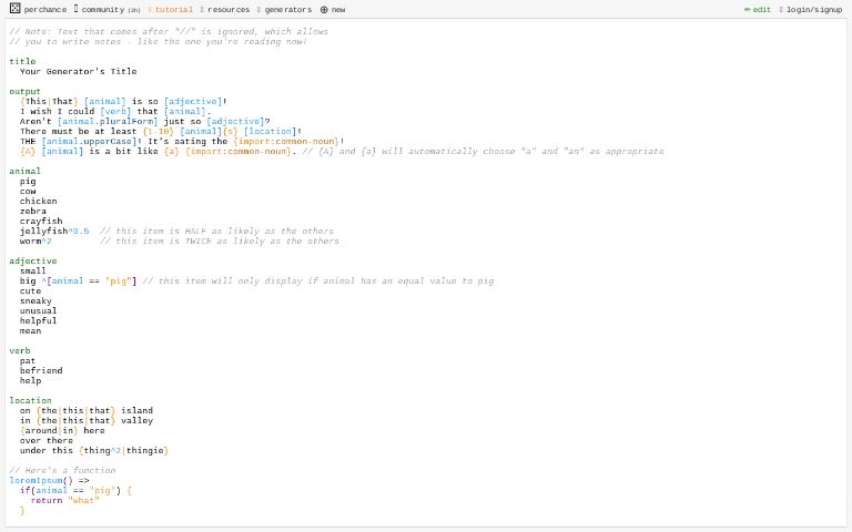 New Syntax Highlighting ― Perchance Generator