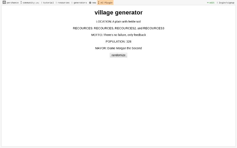 village generator