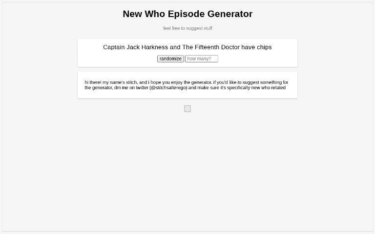 New Who Episode Generator