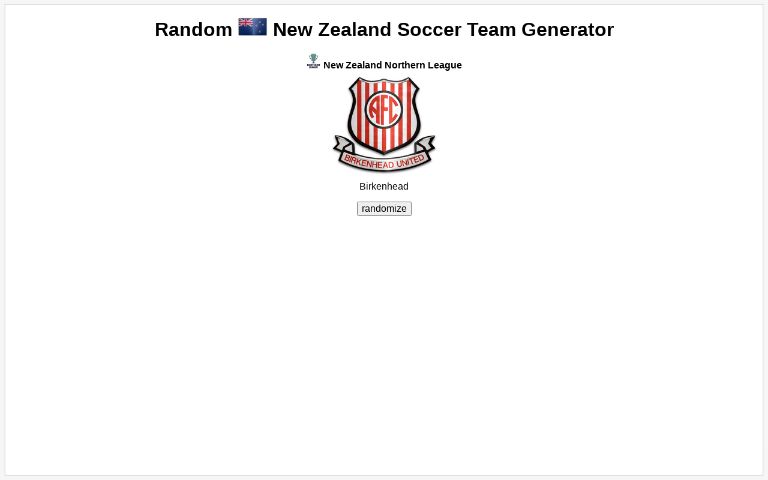 Random New Zealand Soccer Team Generator