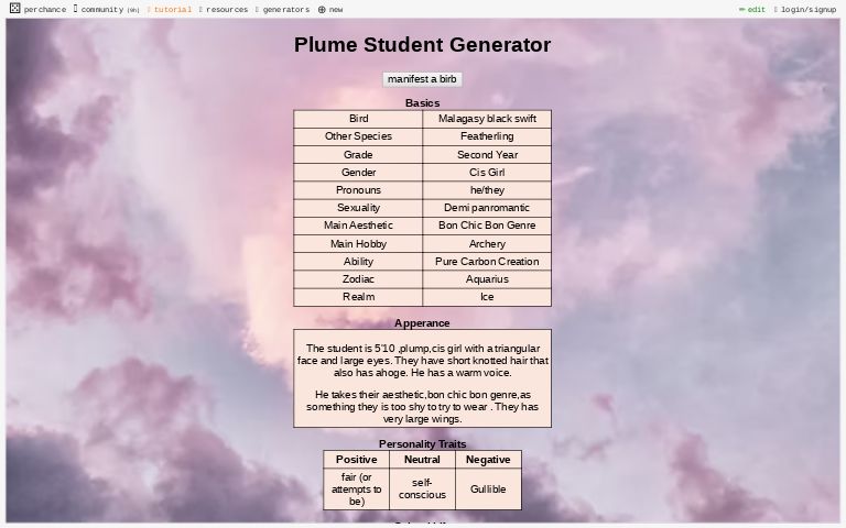 Plume Student Generator