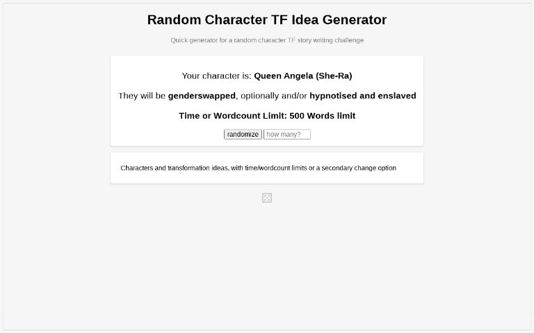 Random Character TF Idea Generator
