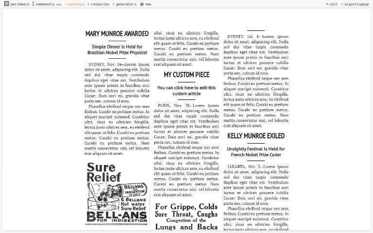Newspaper Multi-Column Template ― Perchance Generator