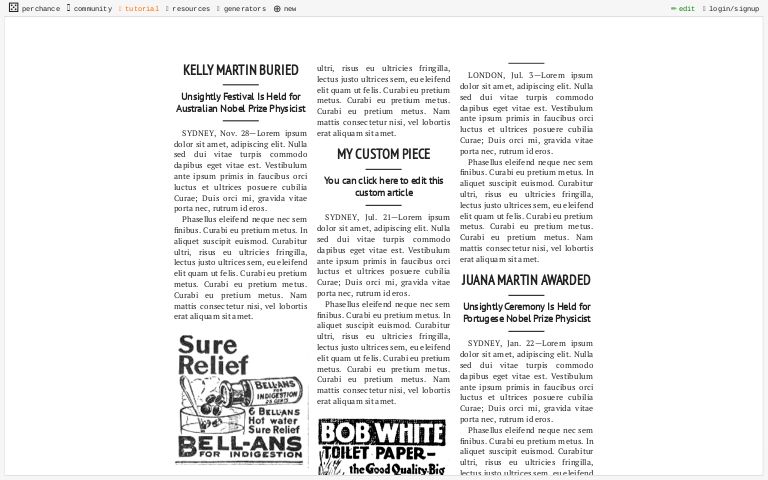 Newspaper Multi-Column Template ― Perchance Generator