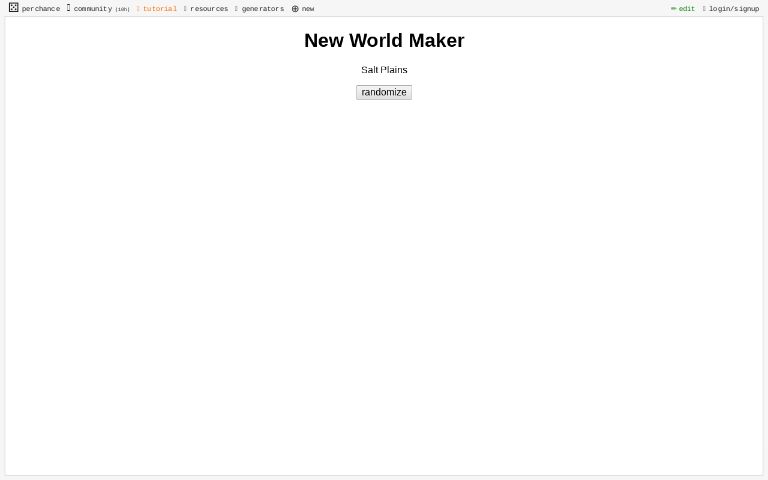 New World Maker ― Perchance Generator