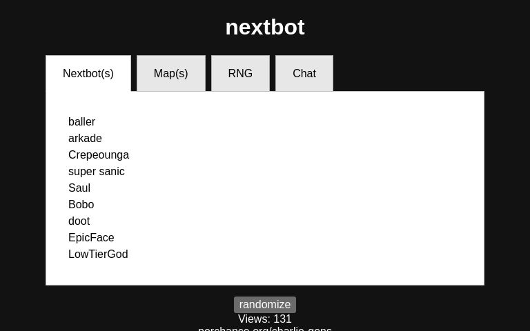 nextbot ― Perchance Generator