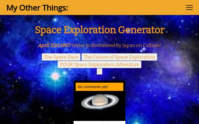 Space Exploration Generator