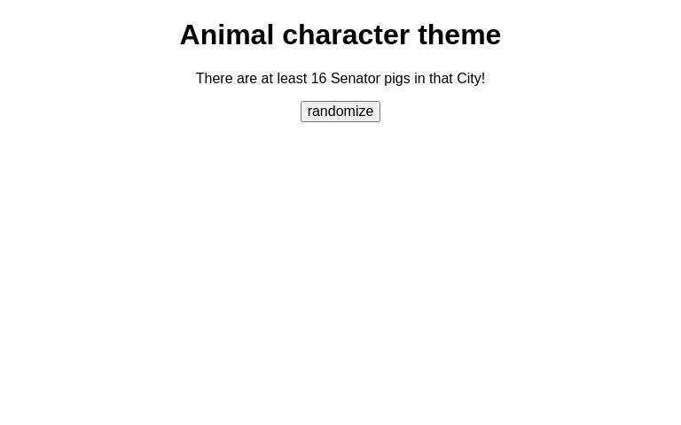 Animal character theme ― Perchance Generator