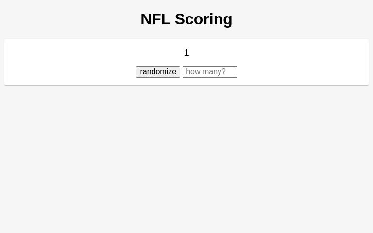NFL Scoring ― Perchance Generator
