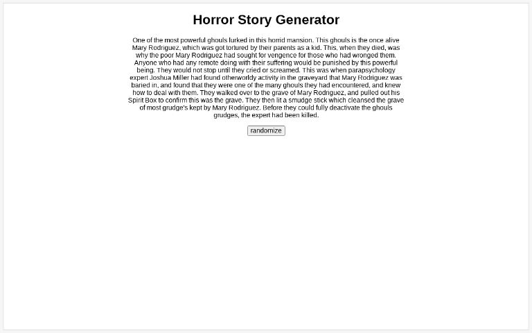 Horror Story Generator
