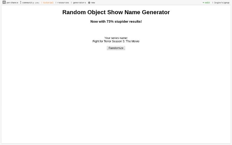 Random Object Show Name Generator