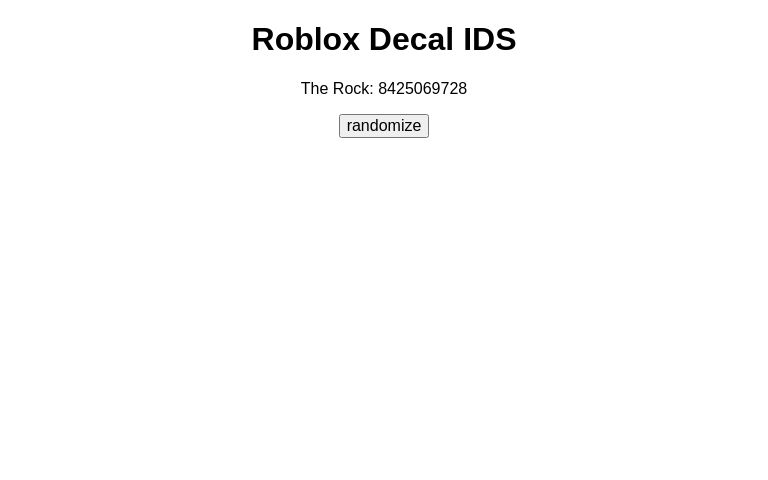 Roblox Decal IDS ― Perchance Generator