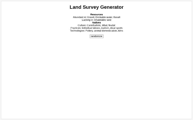 Land Survey Generator