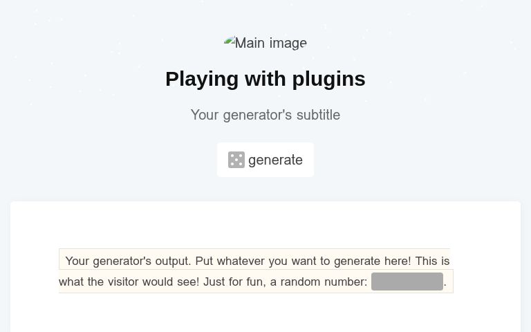 Playing with plugins ― Perchance Generator