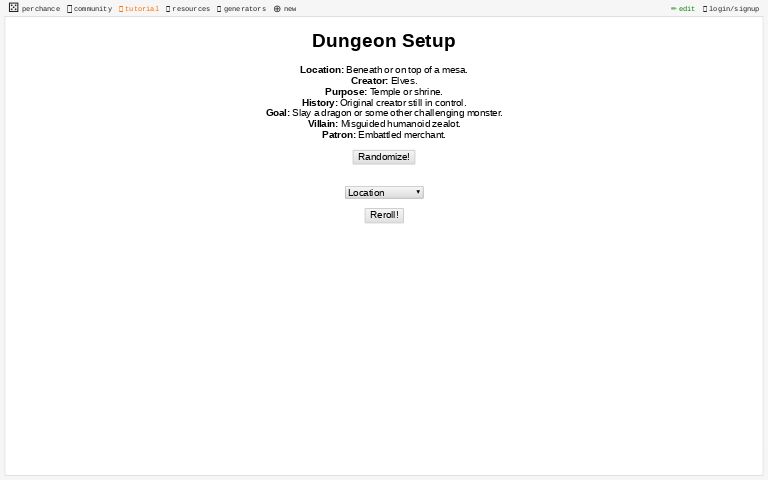 Dungeon Setup ― Perchance Generator