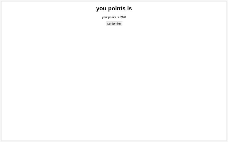 you points is ― Perchance Generator
