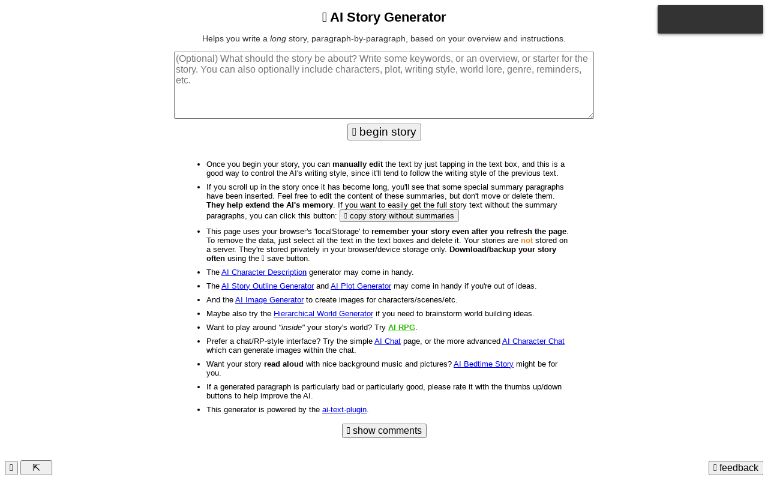 📖 AI Story Generator (free, unlimited, no sign-up)