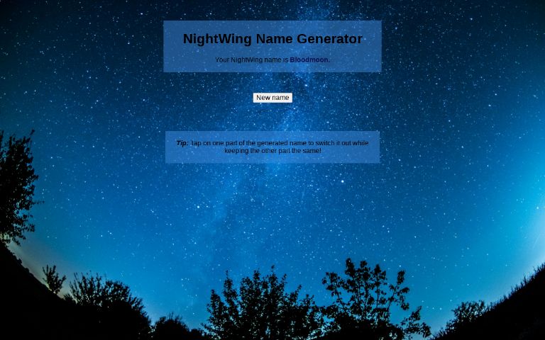 NightWing Name Generator