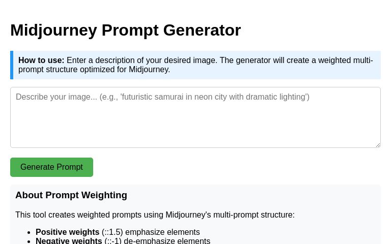 Midjourney Prompt Generator