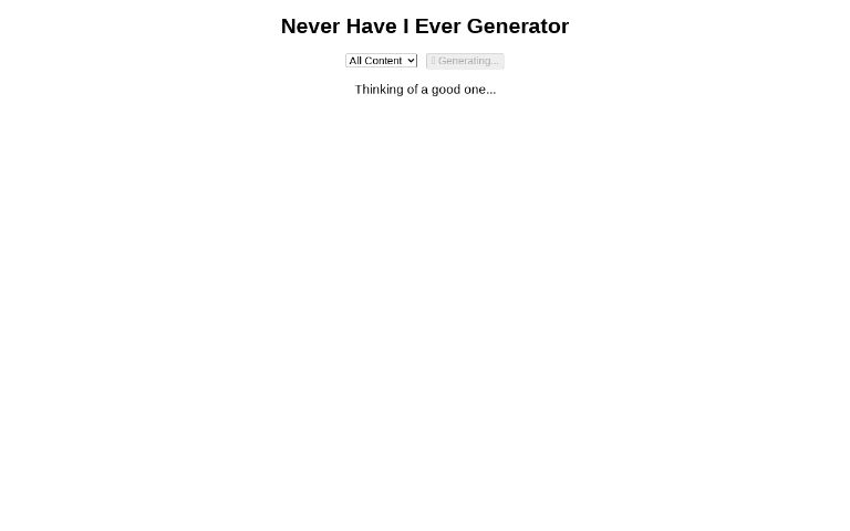 Never Have I Ever Generator